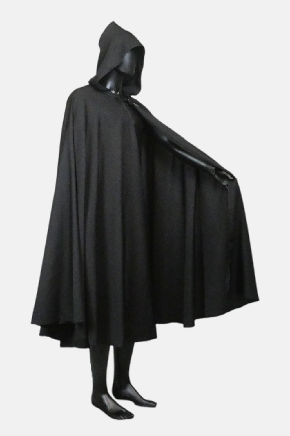 Black Full Circle Cloak with Hood