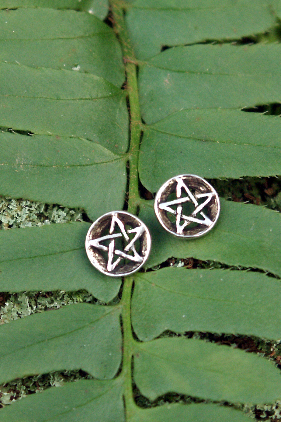 Sterling Silver Pentacle Stud Earrings – Pagan Jewelry