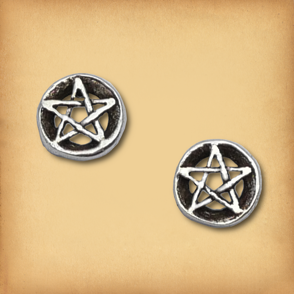Sterling Silver Pentacle Stud Earrings – Pagan Jewelry
