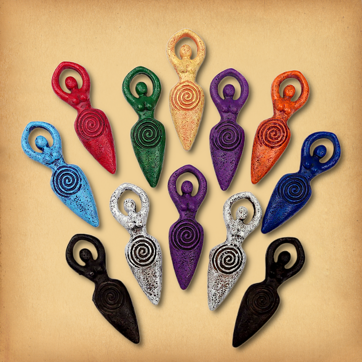 Rainbow Pocket Goddesses – Set of 12 Mini Goddess Figurines