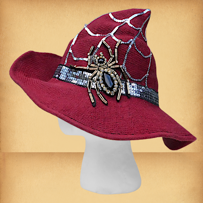 Spider Web Witch Hat in Red – Gryphon's Moon