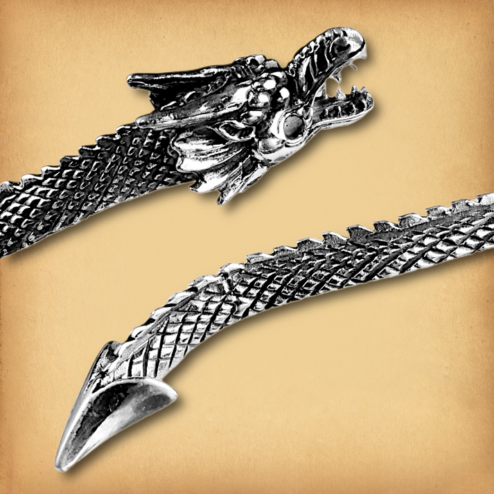 Sterling Silver Dragon Necklace – Wrap-Around Dragon Choker