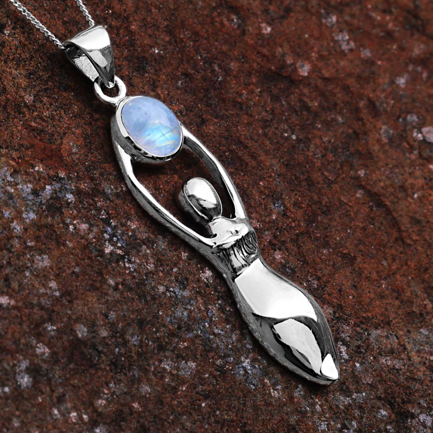 Sterling Silver Eternal Goddess Pendant – Moonstone Jewelry