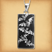 Silver Bat Flight Pendant with Lava Stone – Gryphon's Moon